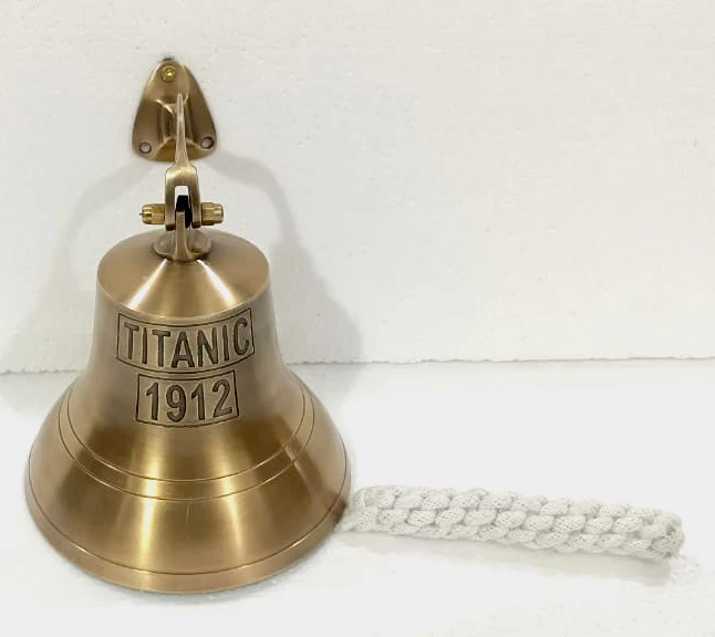 Brass Ship Bell Antique Finished TITANIC Engraved Vintage Brass Ship ...