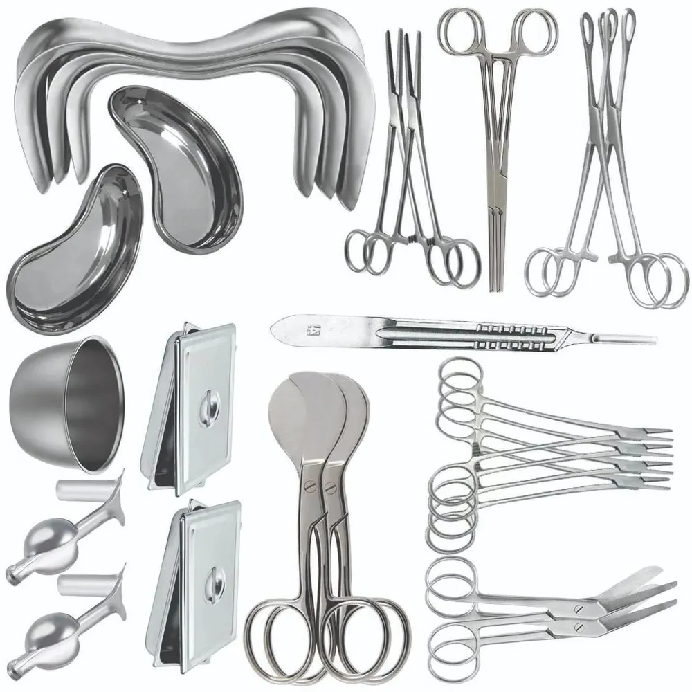 25 Pieces Basic Delivery Set Gynecology Obstetrics Stainless Steel ...
