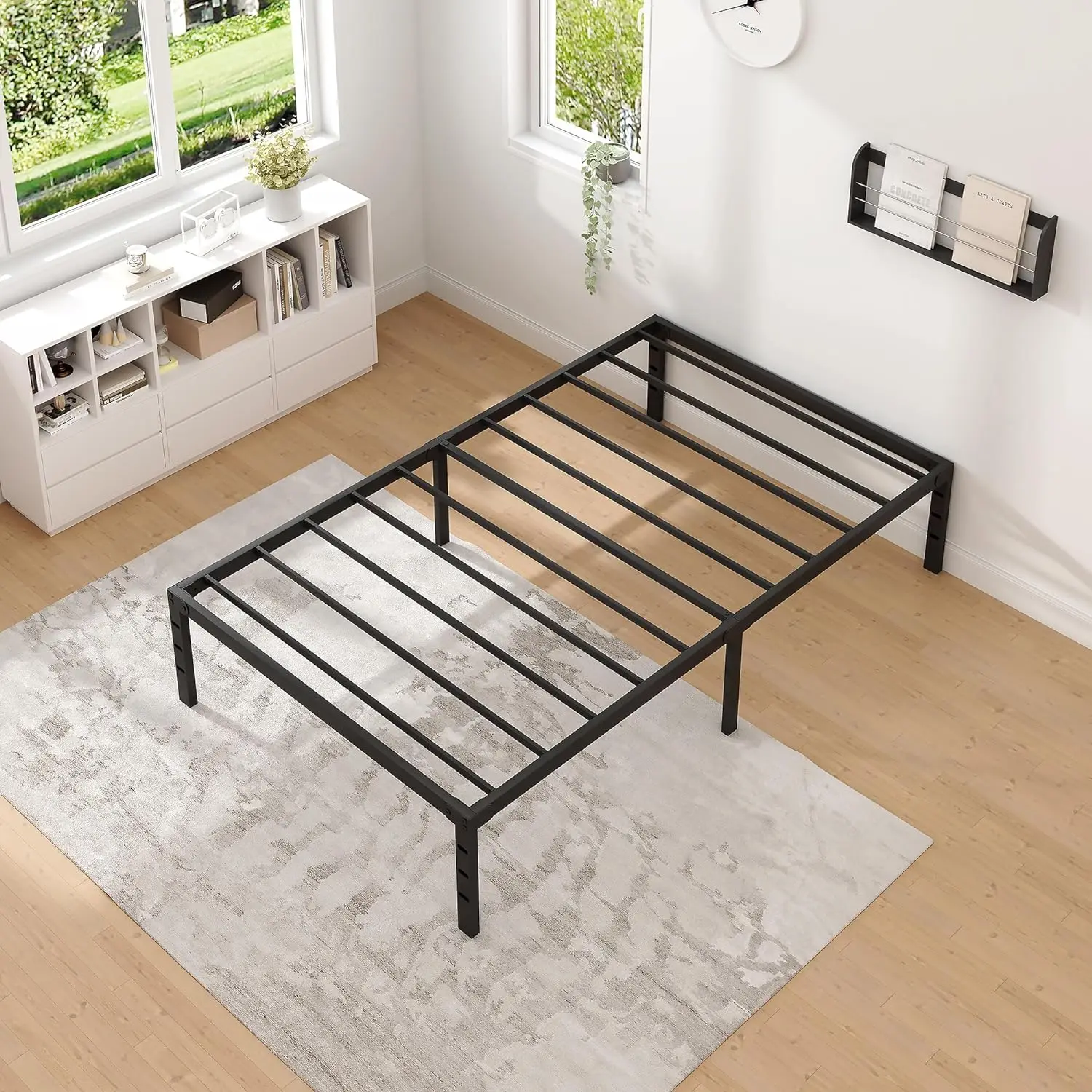 Triho Thf-1489 Foldable Custom Frame Queen Metal Bed Frame With Rounded ...