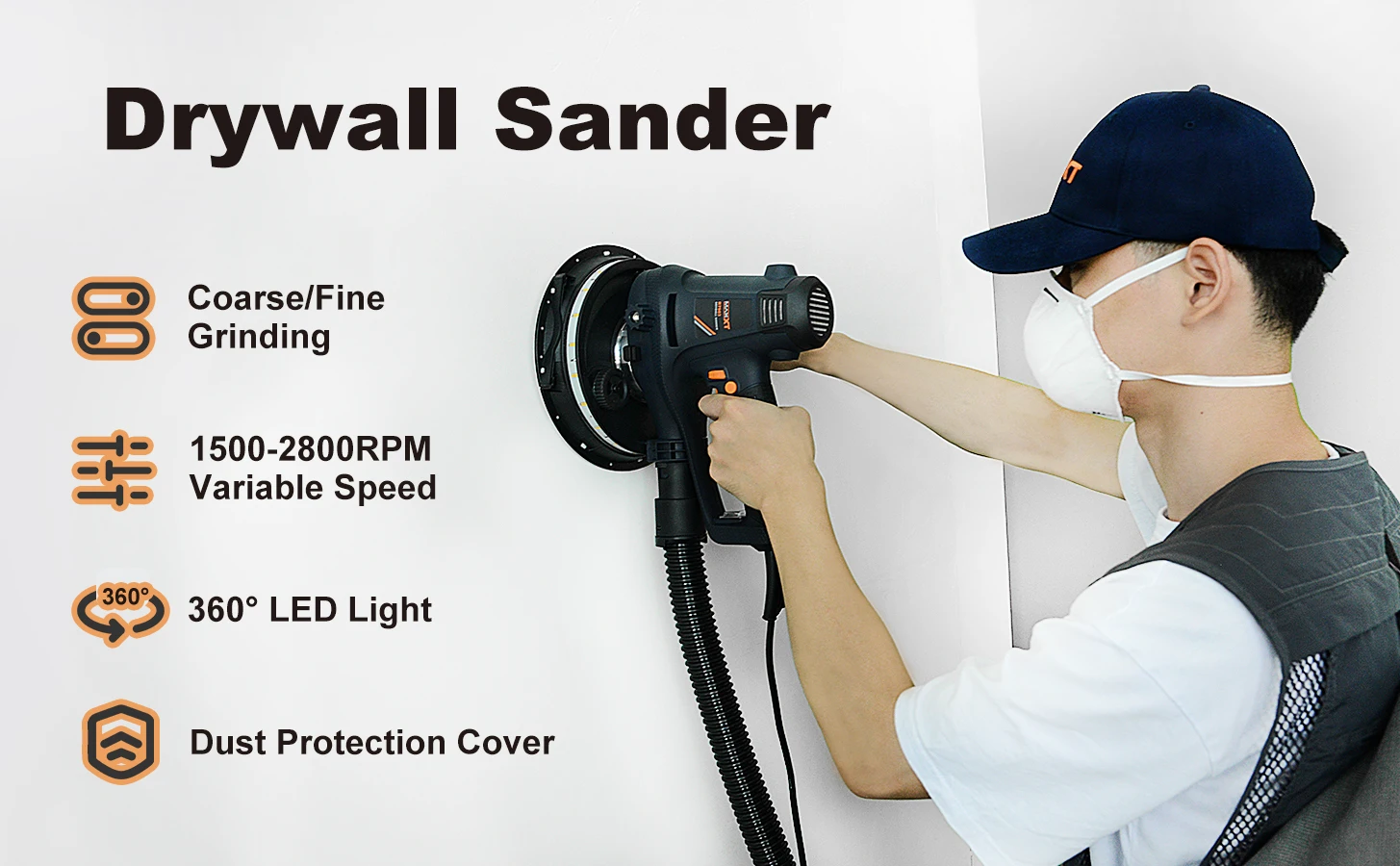 Burley 810w Portable Drywall Sander With Vacuum Wall Sander Machine Two ...