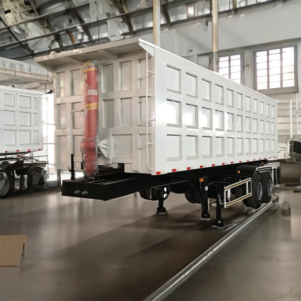 3 Axle 100t Back Flip Semitrailer Rear Dipping Semi Trailer Dumping ...