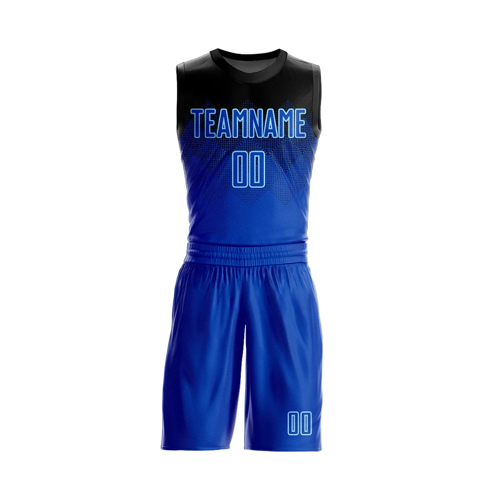 Adult Men Team Basketball Uniform Blue and Black Combination Basketball ...