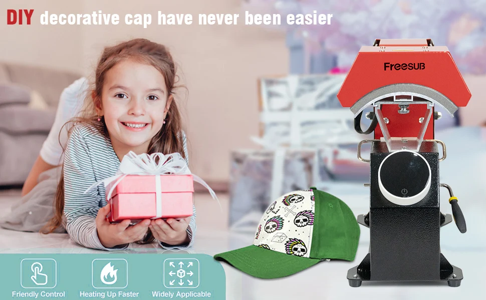 Freesub 2023 Popular Automatic Electric Cap Heat Press Machine Hat/cap ...