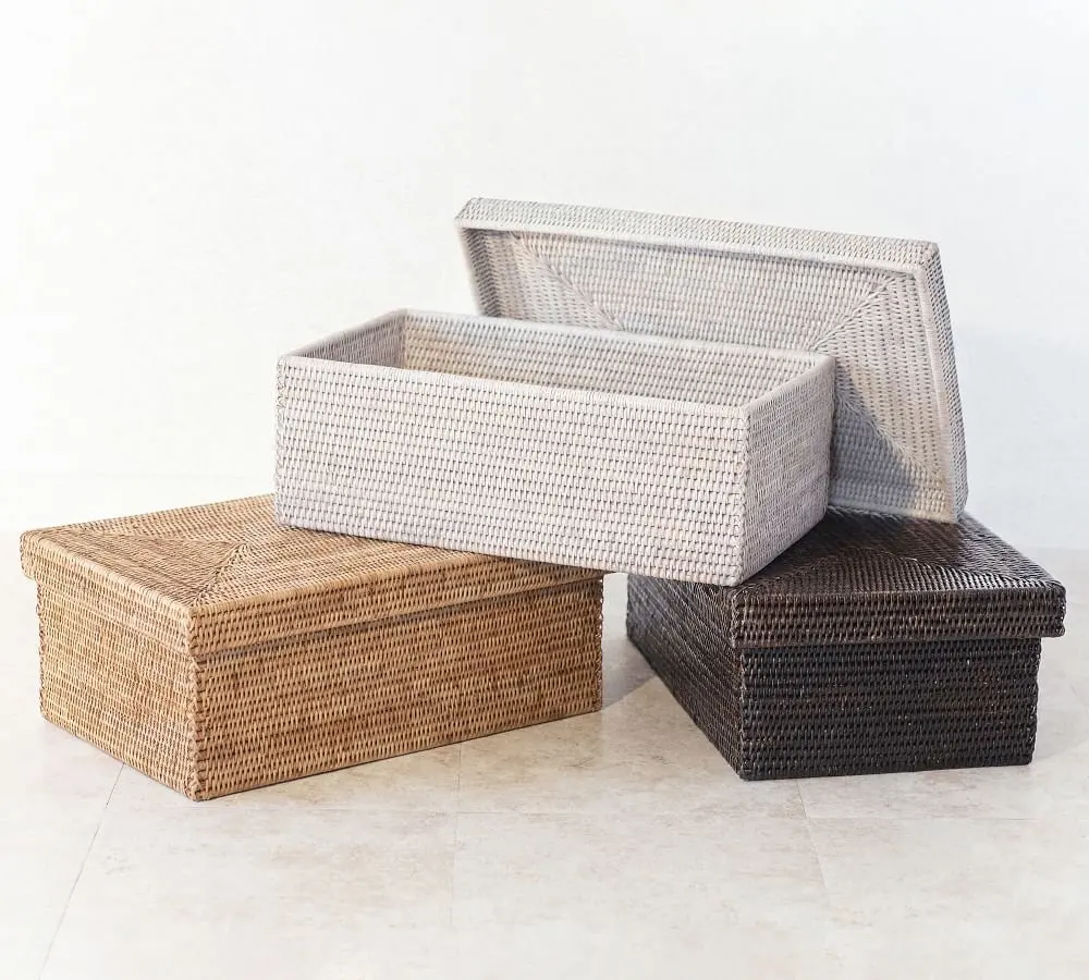 Vanity Rattan Box Handmade Natural Craft Wicker Storage Gift Boxes ...