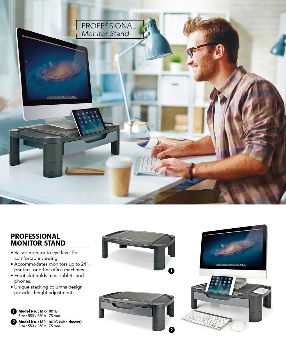 Adjustable Rectangle Platform Plastic Desk Riser For Printer Aidata ...