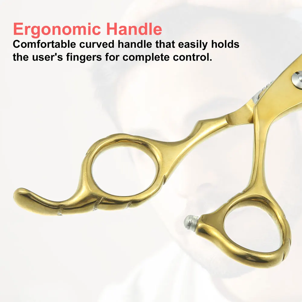 Hand Made Straight Fancy Barber Scissor Customized Logo Design Gold ...