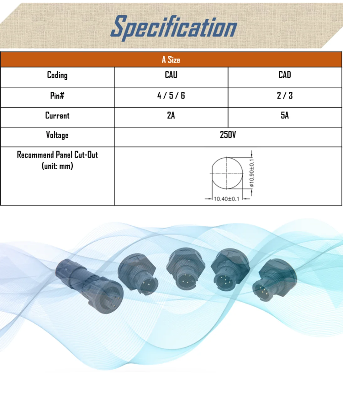 Waterproof Ip67 Plastic Lock Type Large Size Circular Connector 2a 5a ...