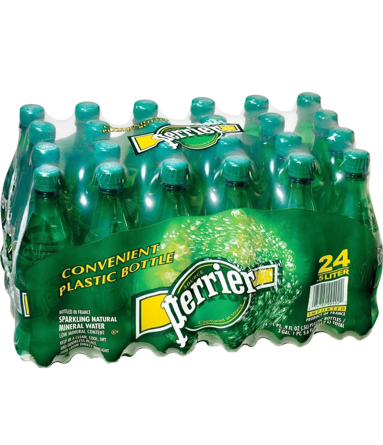 Perrier Sparkling Natural Mineral Water,Portable Plastic Bottles,24 ...