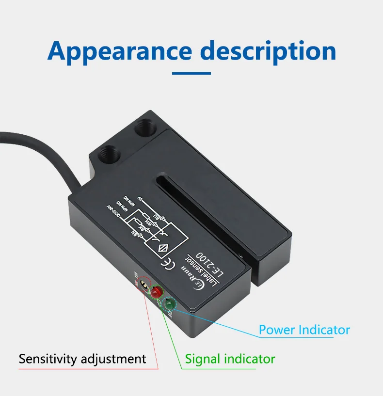 Leraun Npn Pnp Photoelectric Label Sensor Opaque Label Detection For ...