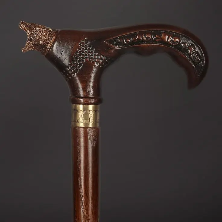 Wooden Walking Stick Cane Collectible Hiking Camping Cane For Men ...