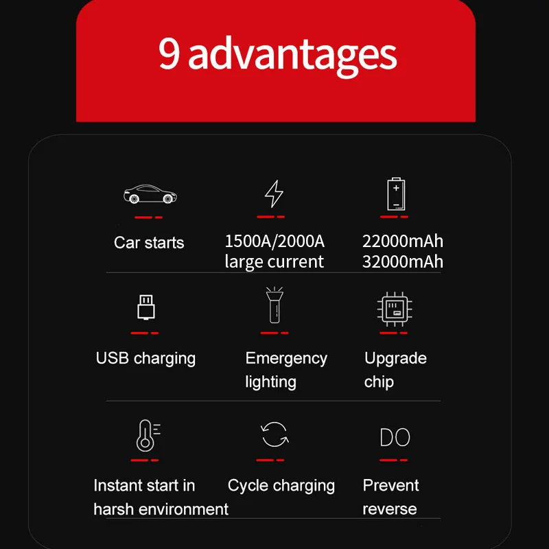 Car Battery Jump Starter 2 In 1 Heavy Duty Booster Dd Pai Portable 12v ...