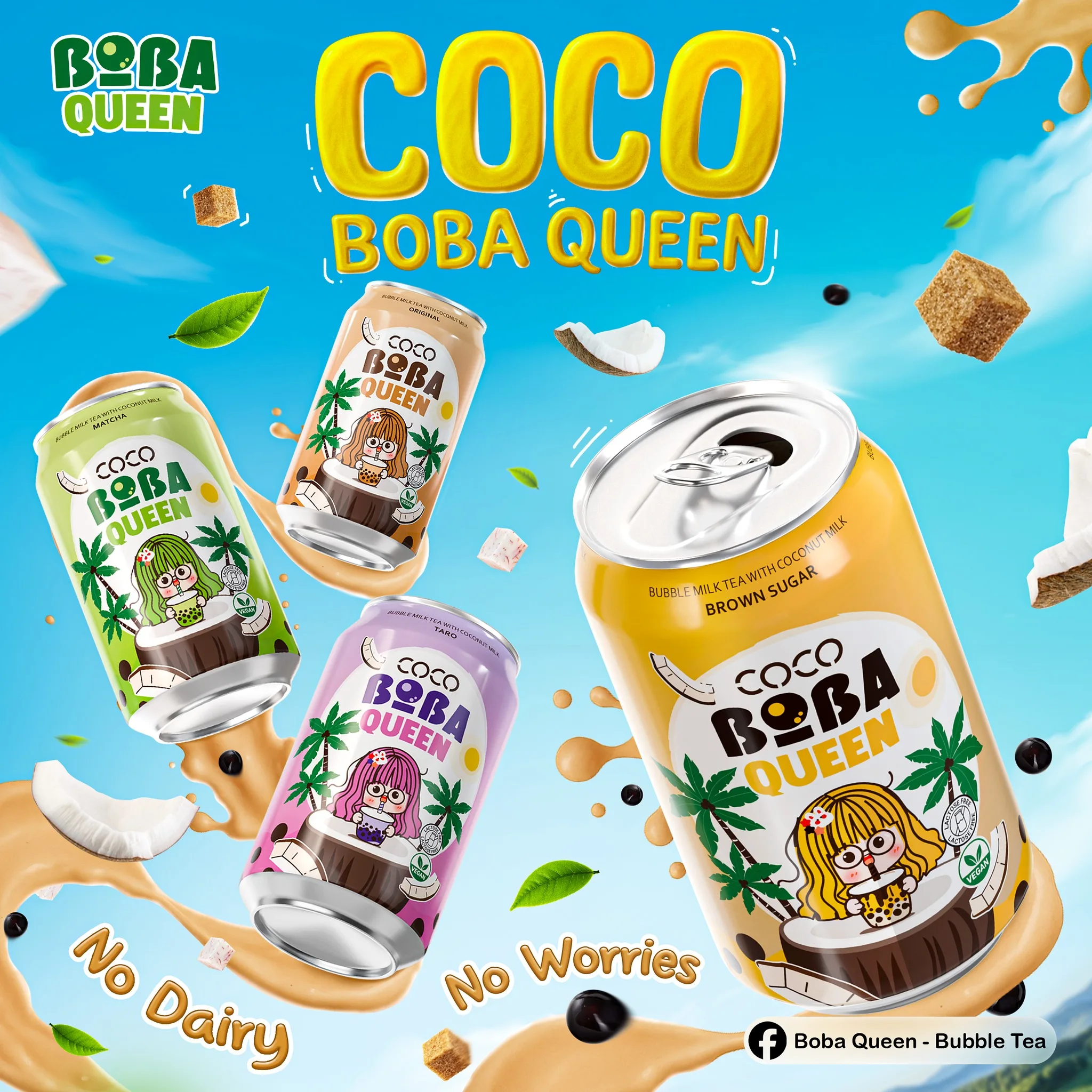 Matcha Bubble Tea Canned 330ML - Boba Queen Wholesale