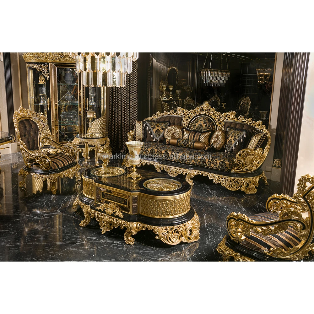 Turkish Luxury Salon Complet Black Gold African Classical Baroque Royal ...