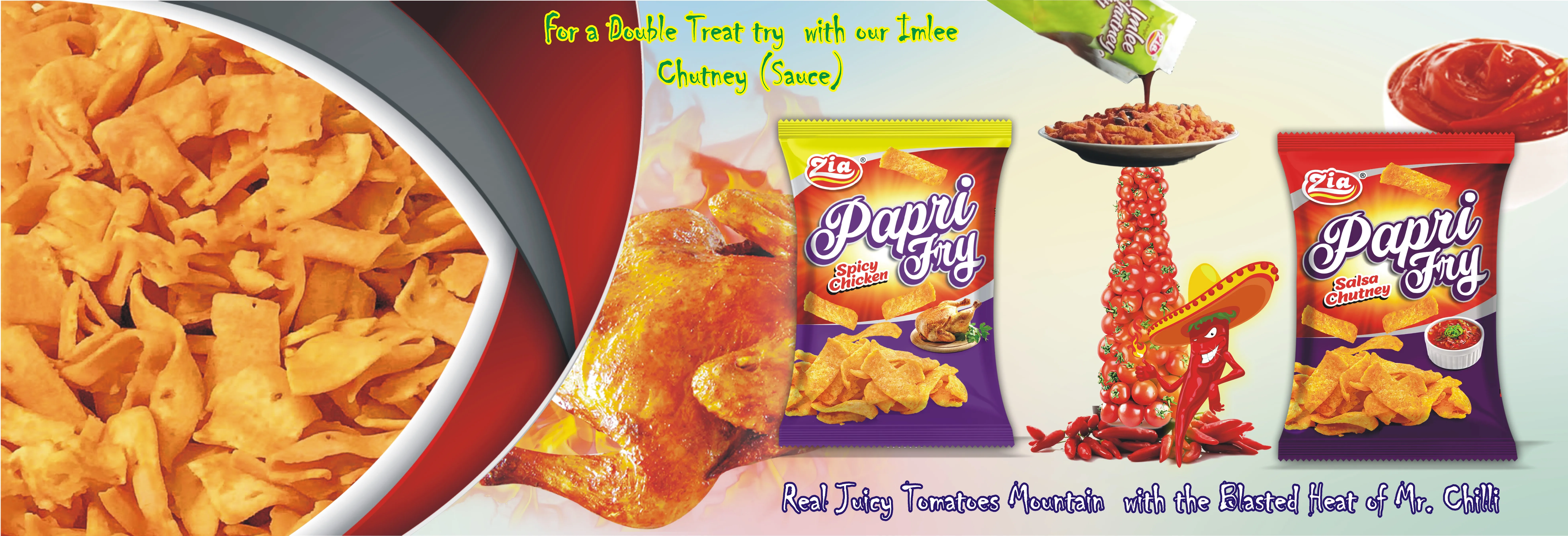 Exotic Flavored Zia Papri Fry Salsa Hot Spicy Crispy Wheat Rice & Gram ...