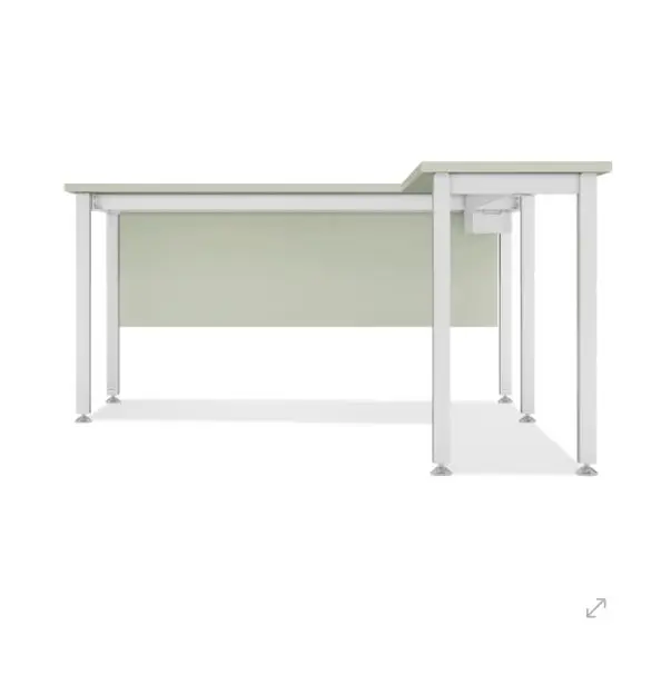Contemporary Stainless Steel L-Shape Office Desk Convertible Design ...