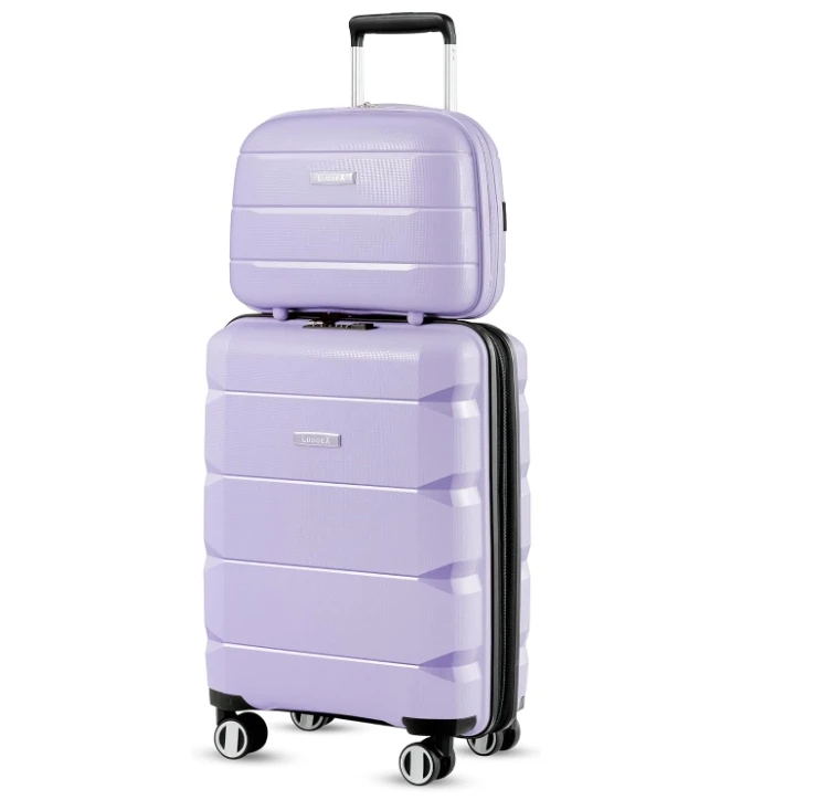 Purple Carry-on Suitcase With Spinner Wheels,Pp Lightweight Suitcase ...
