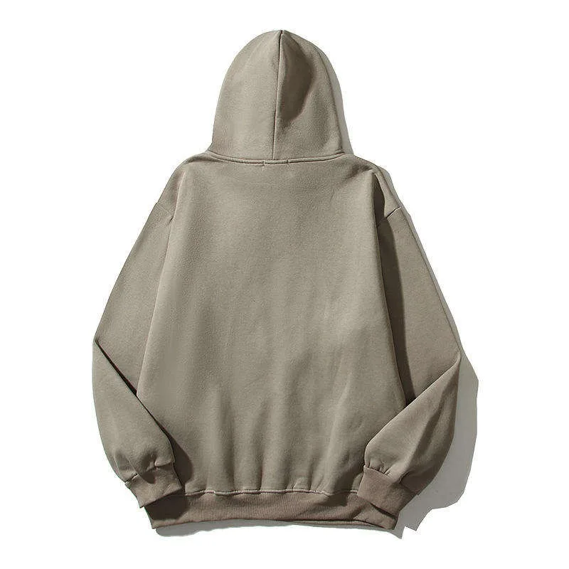 Men Heavy Weight Thick Puff Printing Hoodies Cotton Fabric Casual Wear ...