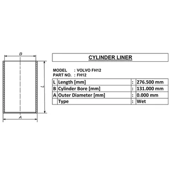 Wet Cylinder Liner For Volvo Fh12 Oe:-fh12 Id:-131 Mm Length:-276.5 Mm ...