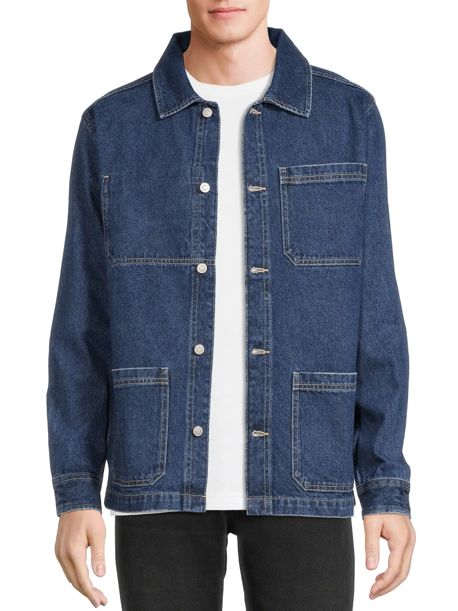 Men's Denim Chore Jacket Jean Denim Biker the Trucker Jacket Wholesale ...