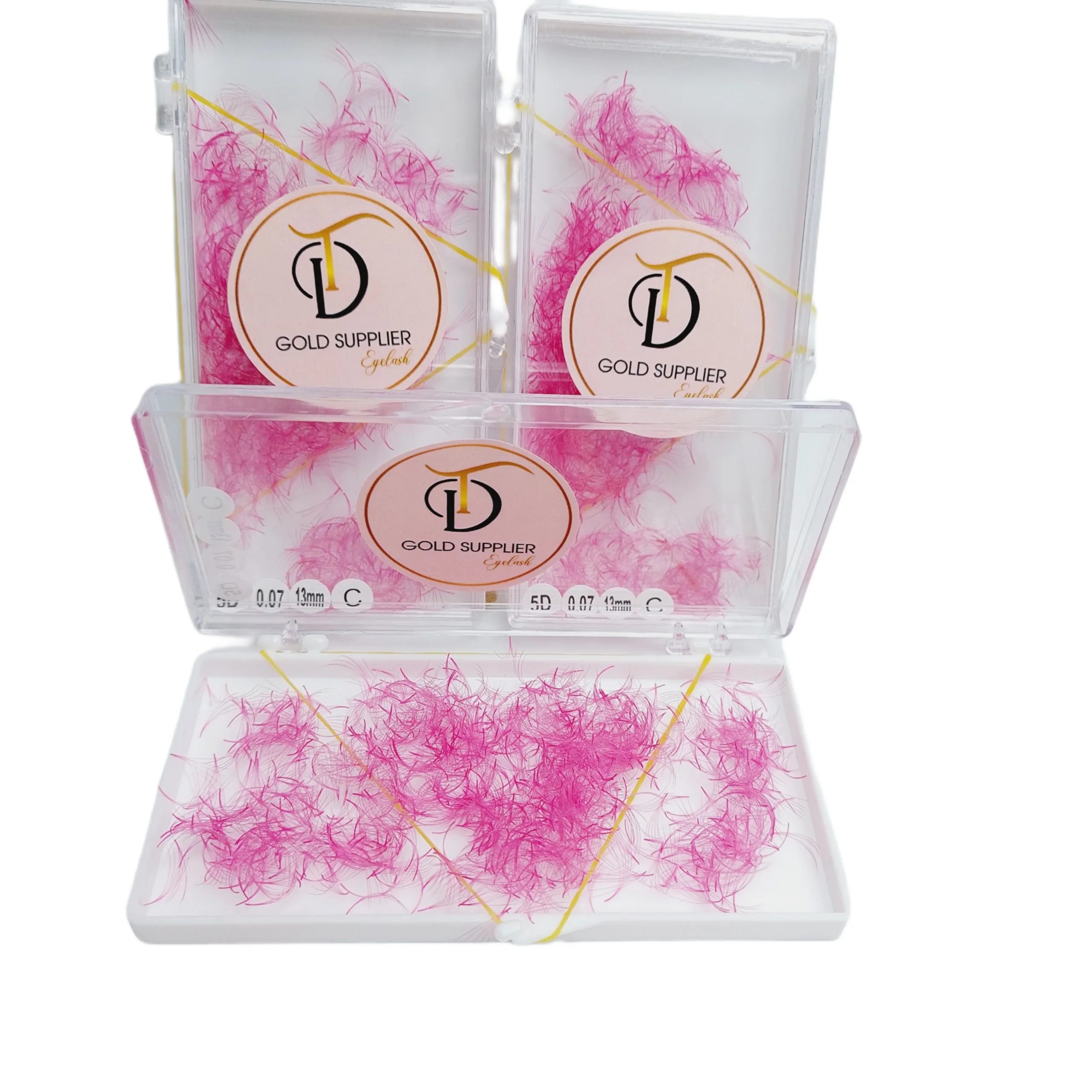 Td Lashes - Premade Pink Color 2d - 14d Hand Made With Custom Logo ...