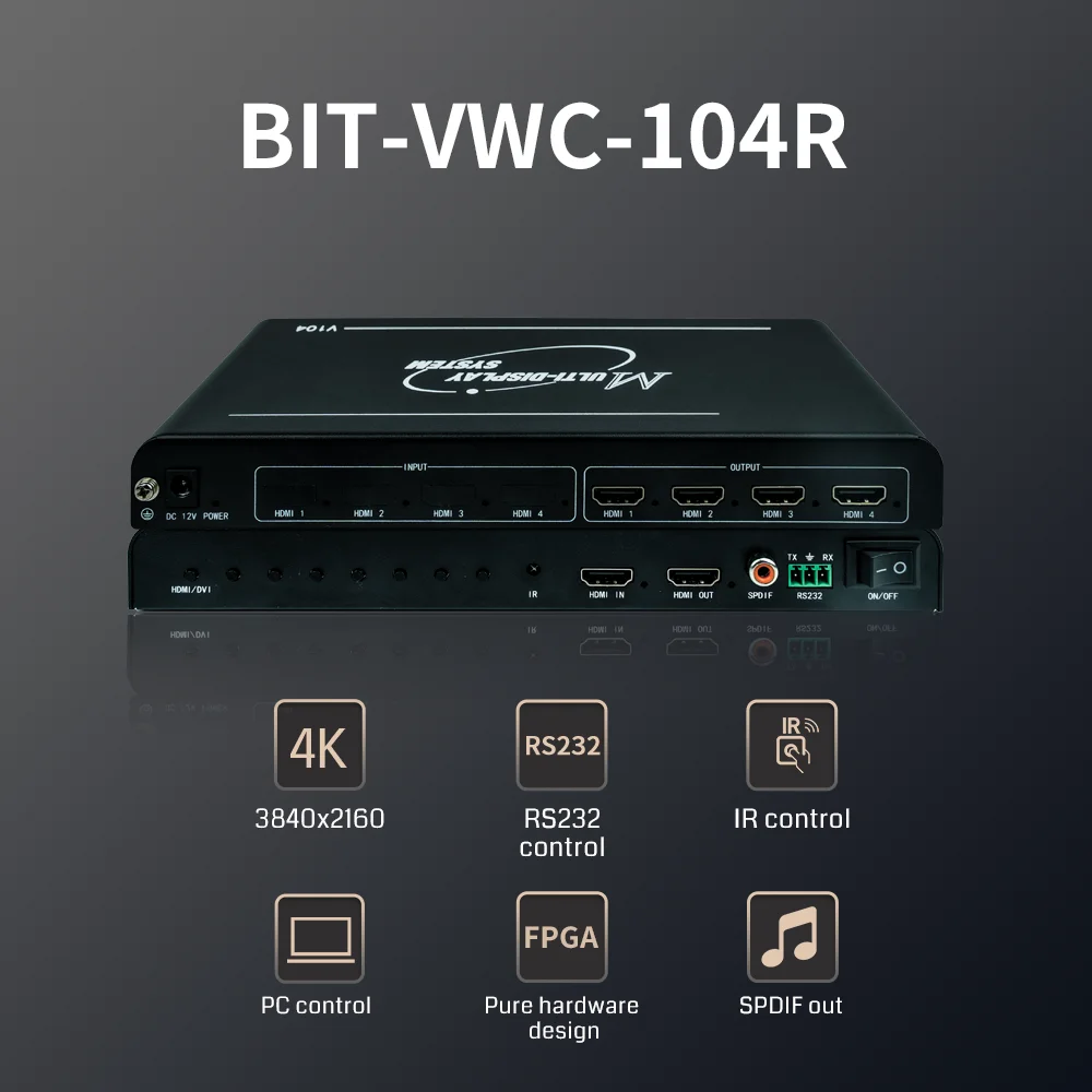 Bitvisus 3840x2160@30hz Plug And Play Hdmi 1x4 2x2 1x3 Video Wall ...