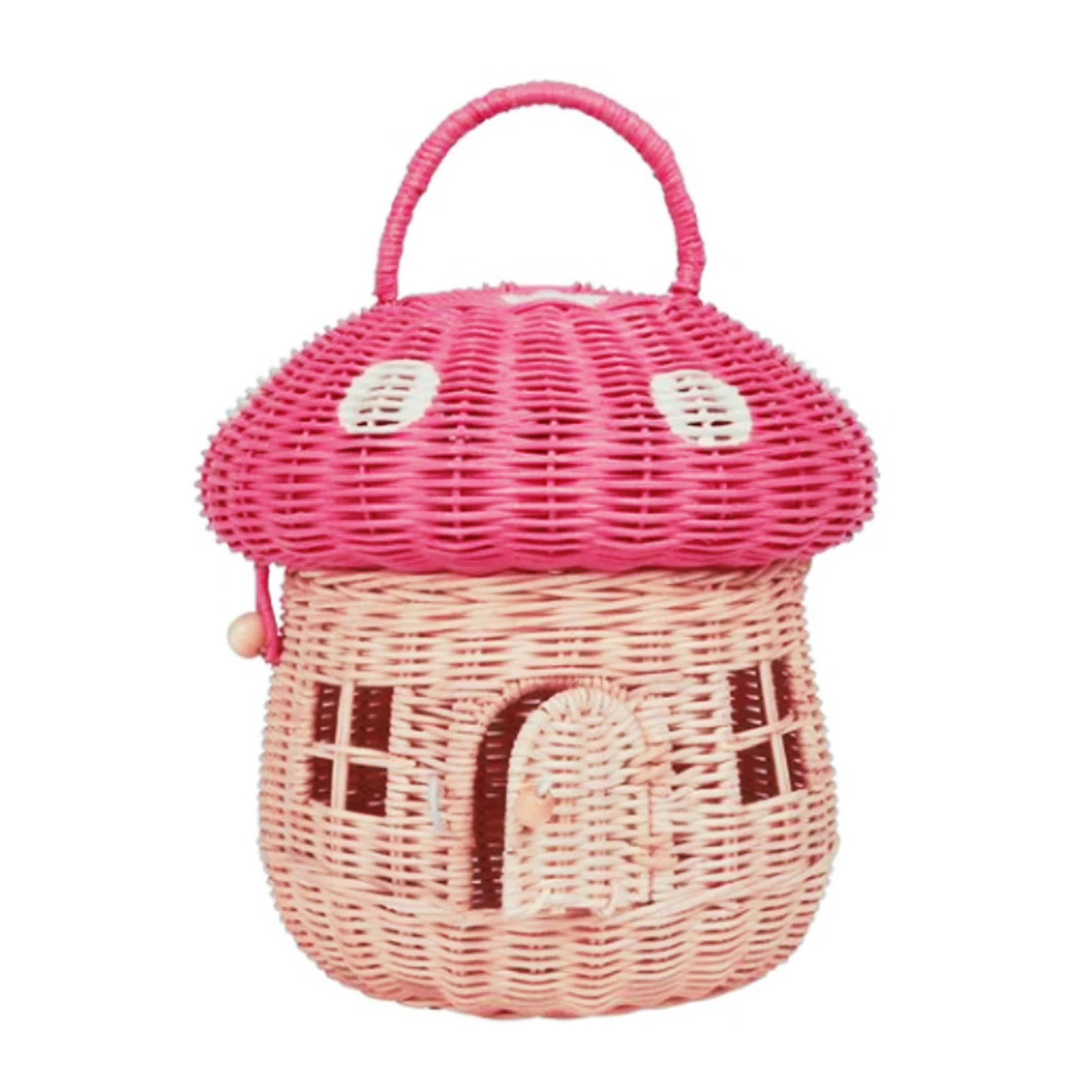 Handmade Woven Rattan House Shaped Basket Cute Desktop Storage Ornament ...