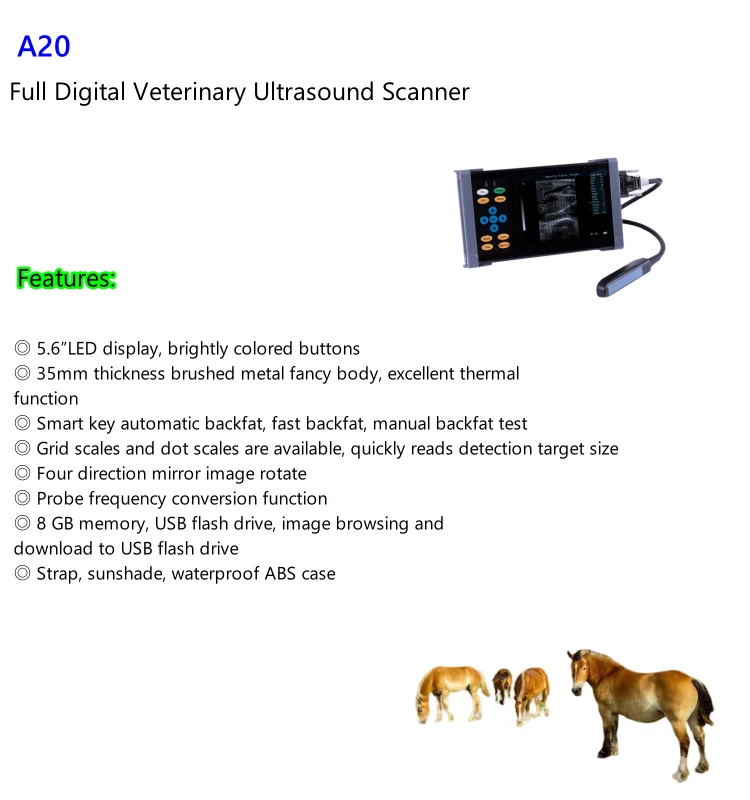 Portable Full-Digital Laptop Veterinary Ultrasound Scanner Machine Dogs ...
