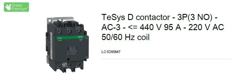 Original Schneider Ac Magnetic Contactor Lc1 Series 95amp 3 Poles 220v ...