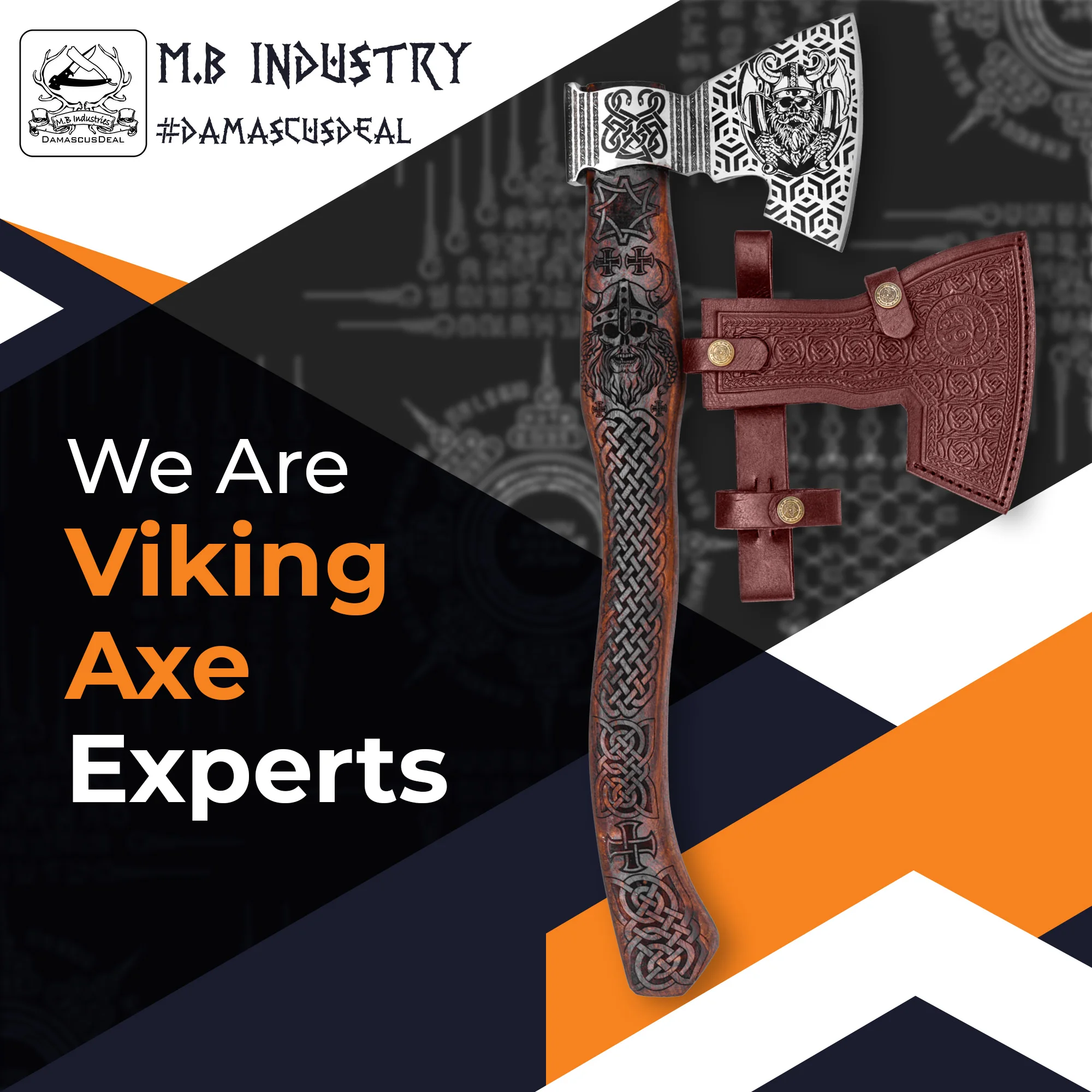 Laser Etched Tomahawk Axe - High Quality Viking Axe Head