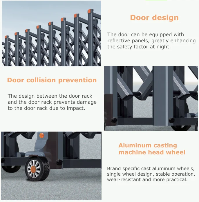 Ant Driveway Electric Motorized Retractable Stainless Steel Folding ...