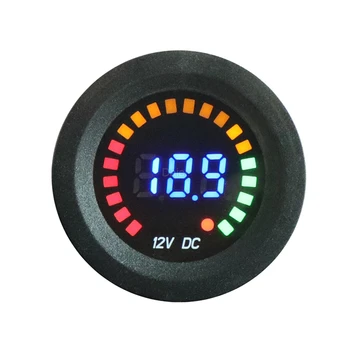 Daiertek 12vdc Volt Meter Voltmeter Mini Round Digital Voltmeter Car ...