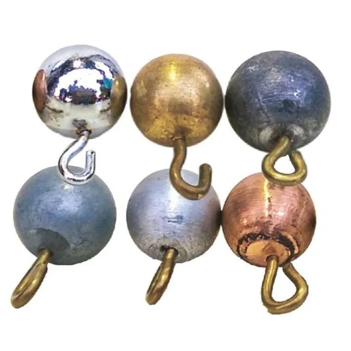 SET of SIX Educational Pendulum Bob Supplies Metal Balls with Hooks in ...