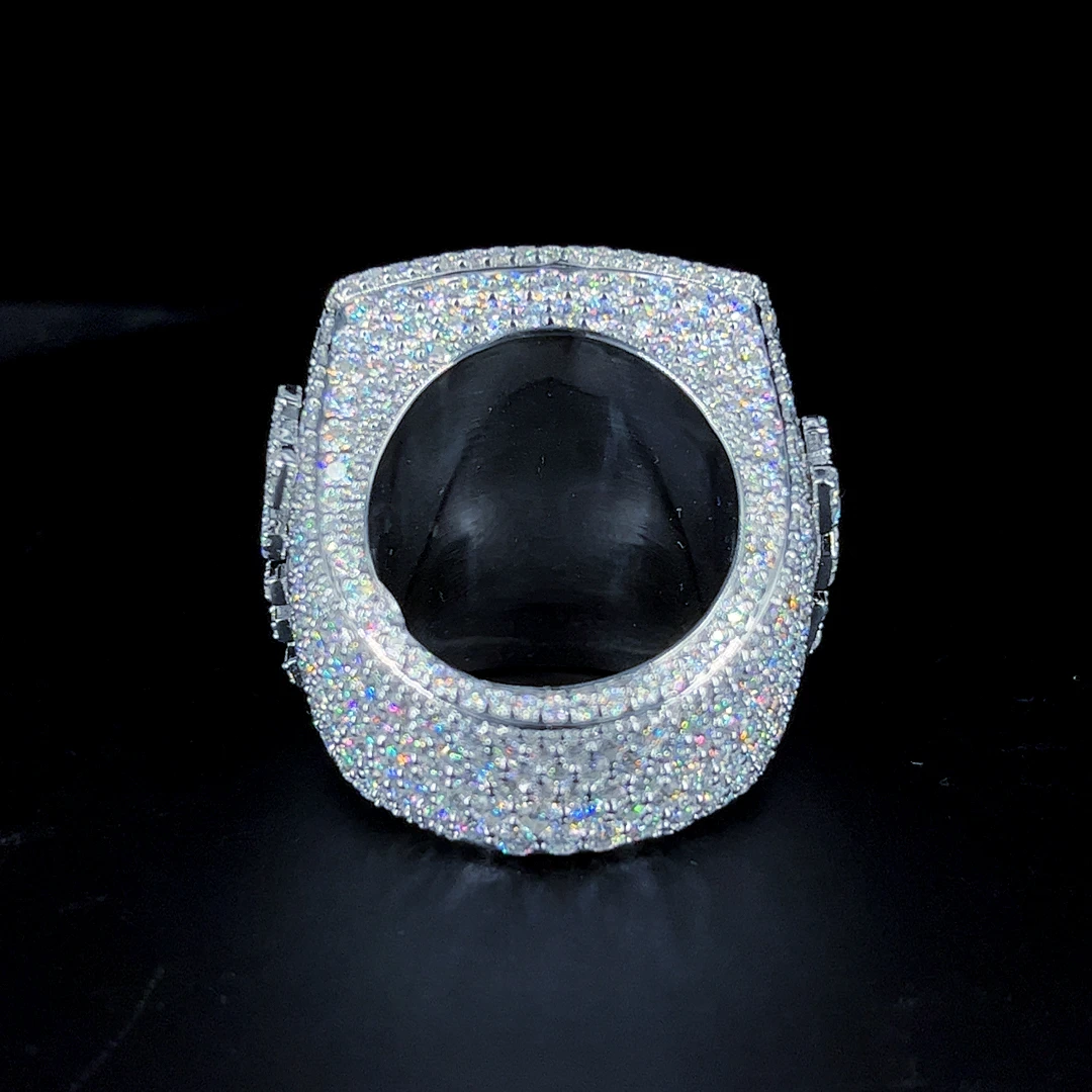 Iced Out Personalized Name Rings For Men Vvs Moissanite Diamond Initial ...