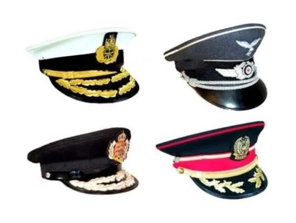 Embroidered Visor Captain Cap For Uniform White Uniform Officer Peak ...