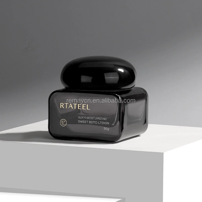 Skincare Square Glass Packaging Bottles 30g 50g 30ml 50ml 100ml 120ml Glass Jar Luxury Lotion ...