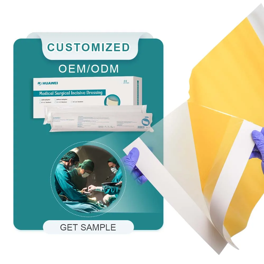Disposable iodine incise transparent PU surgical incision protective ...