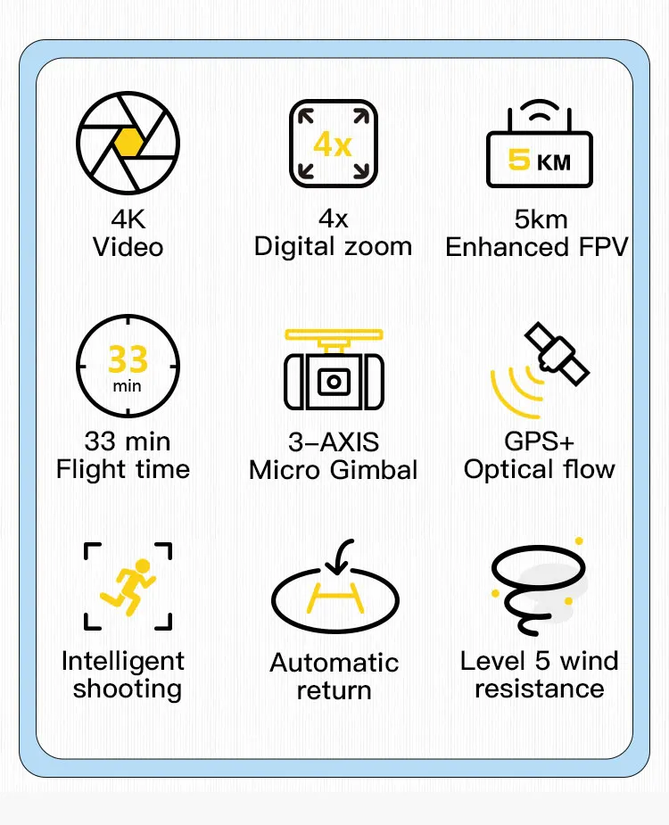 Faith Mini 2 Drone With 4k Hd Camera 3-axis Gimbal 5km 33mins ...