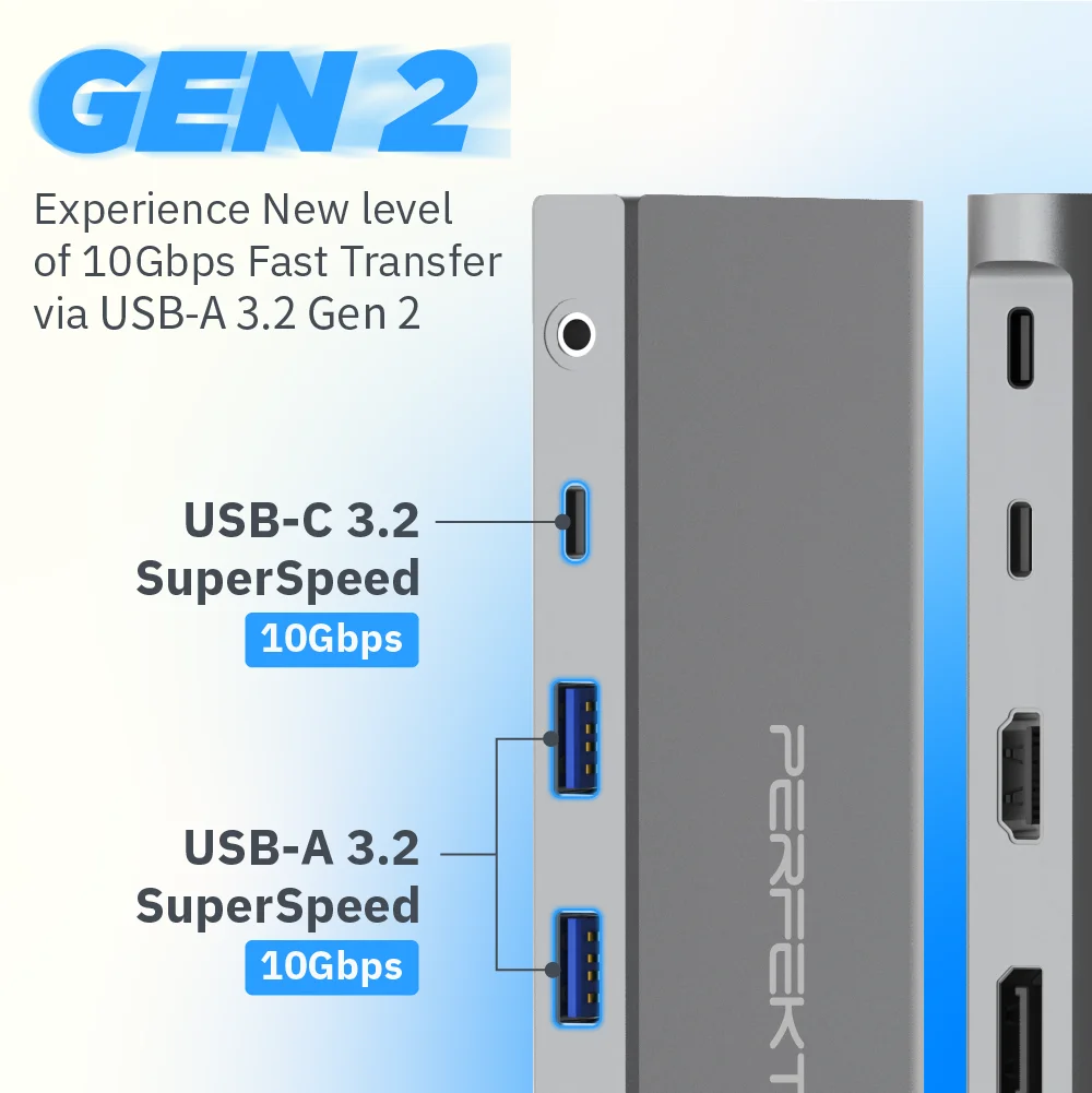 12port Usb-c Docking Station With Detachable Stand - Buy Usb C To Dual ...