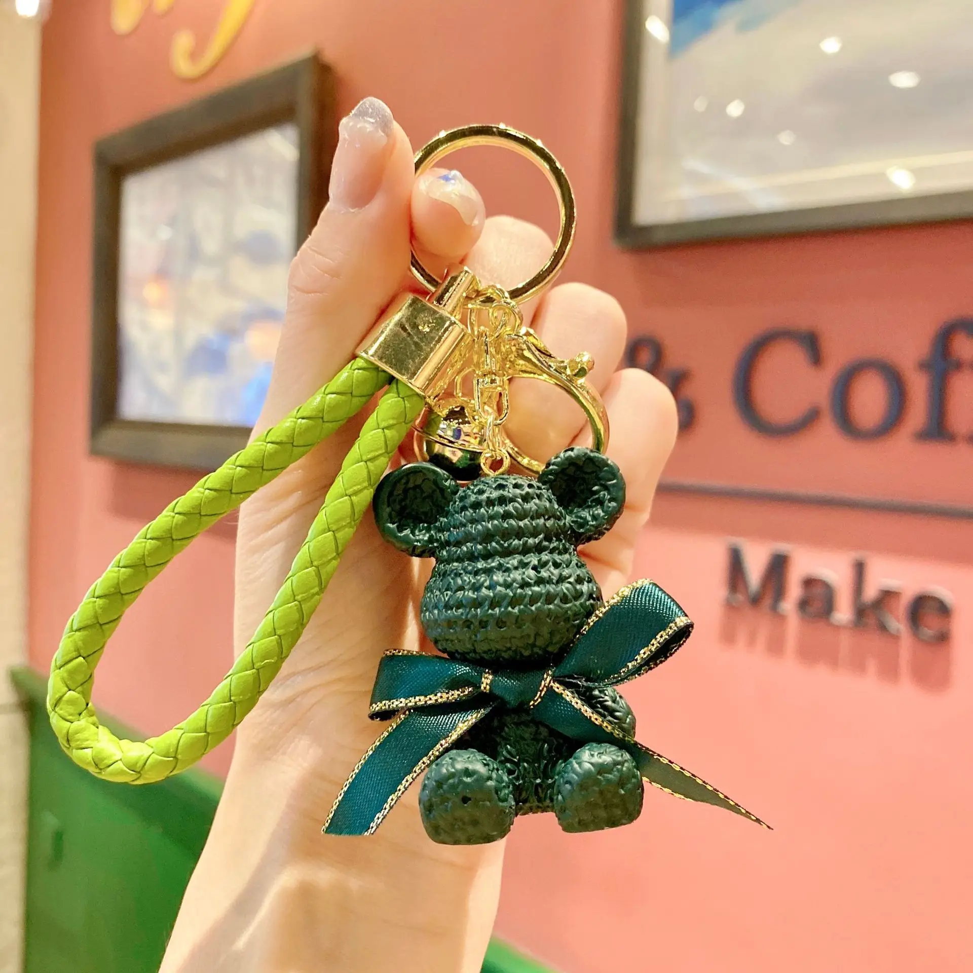 HOT Bow Mini Teddy Bear Keychain Gift Kawaii Backpack Charms