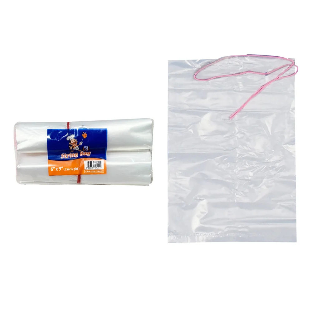 Customized Logo Food Packaging Plastic Bags Clear Color Hdpe Drawstring ...