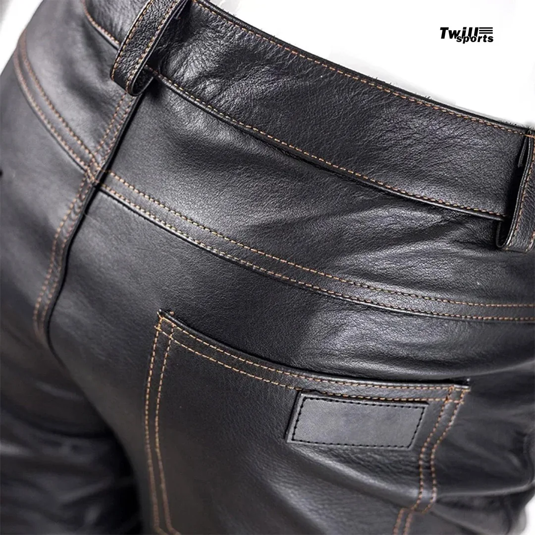 Mens Fashion Slim Fit Leather Pants - High Quality & Style