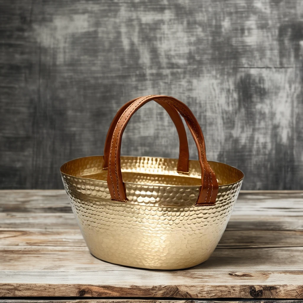 Brass Hammered Luxury Wine Chiller Bucket , Hammered Beverage Tub Ice ...