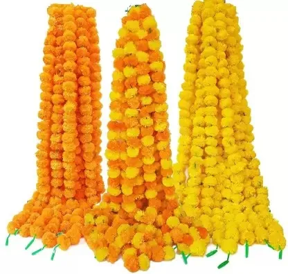Artificial Marigold Flower Garland String For Indian Wedding And Party ...