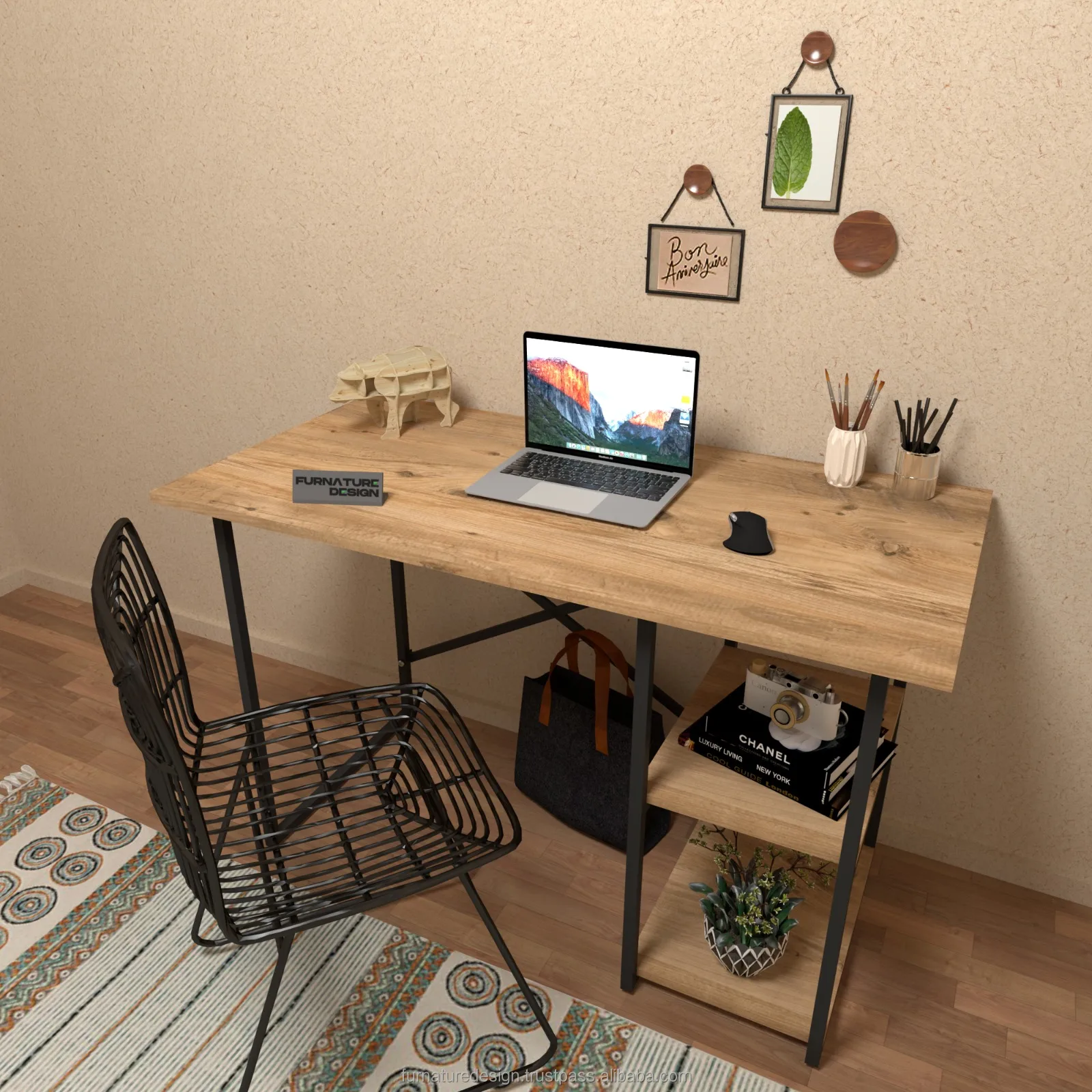 Furnaturedesign Laptop Table for Home Office - Easy Assemble