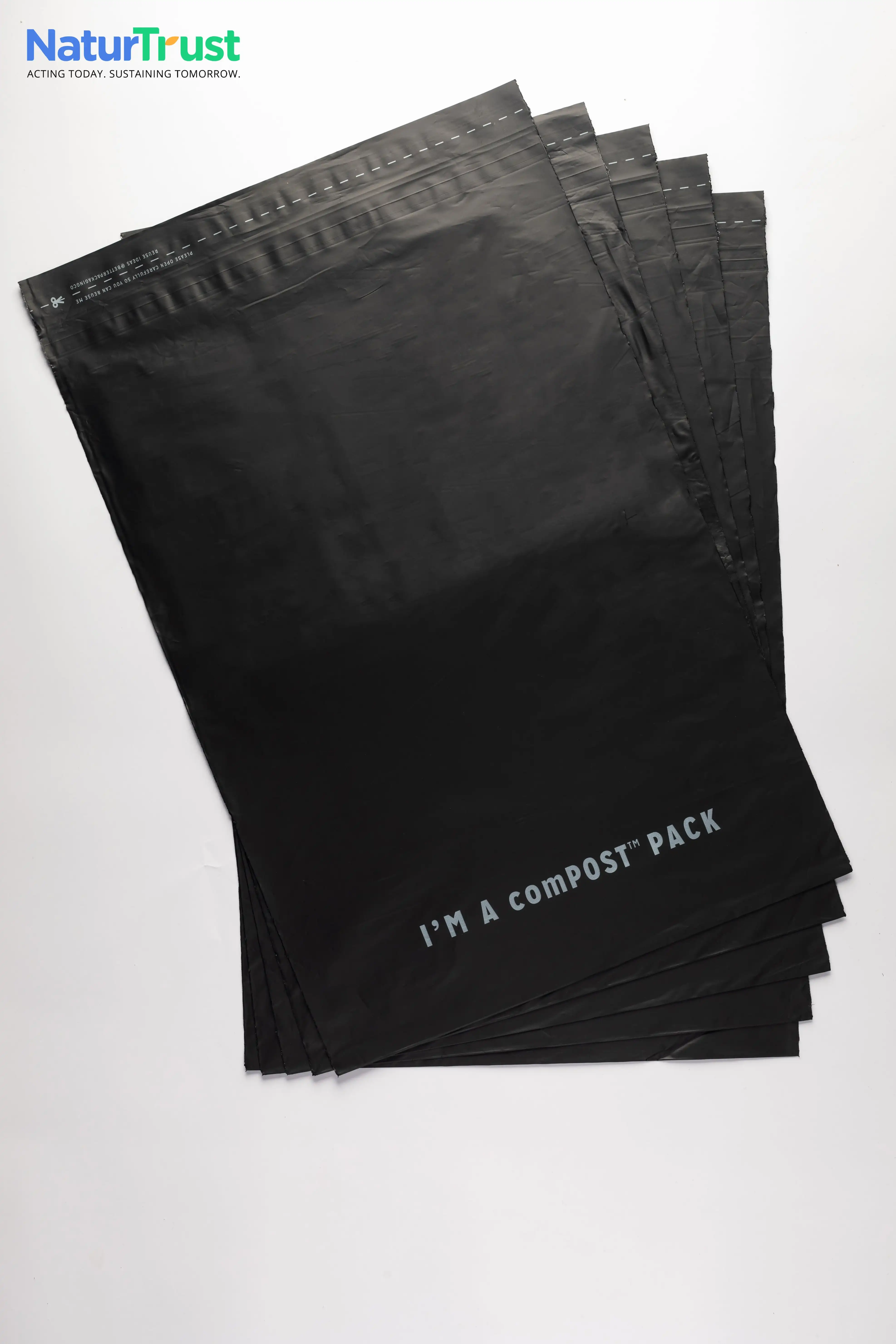 100% Compostable And Eco Friendly Biodegradable Packaging Polybag Self-seal Compostable Mailing ...