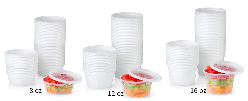 Clear Round Disposable Plastic Soup Containers - BPA Free