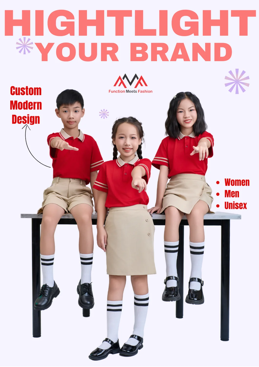 Custom Student Uniform Set - High Quality School Shirts