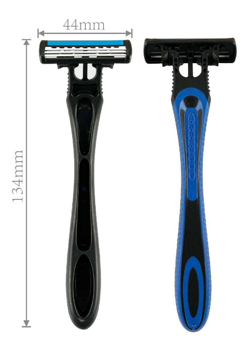 Facial razor Disposable Triple Blade rubble Handle Men's Shaving for ...