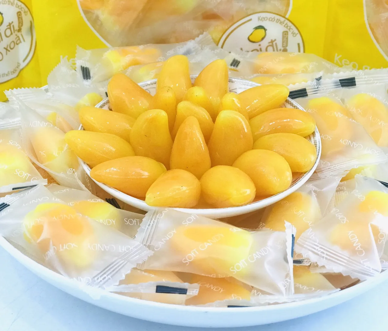 3d Peeled Green Mango Gummy Candy With Melted Filling Extracted From ...