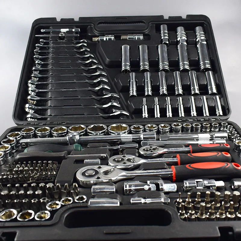 218pcs Chrome Vanadium Steel Socket Wrench Set & Toolbox for Cars ODM